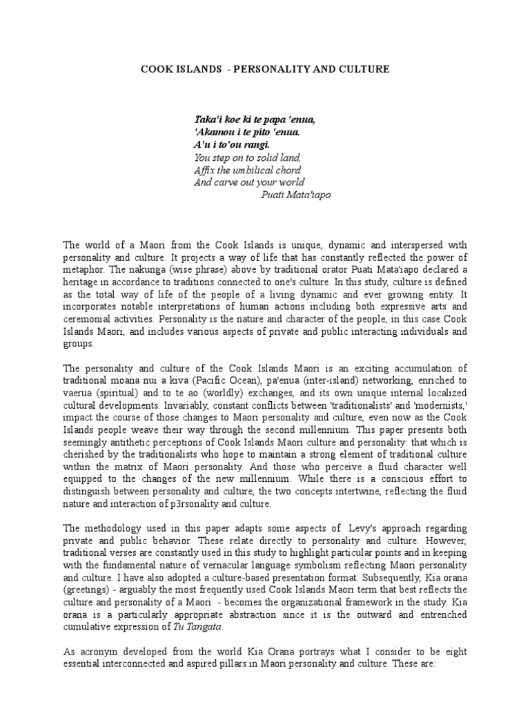 cook islands - personality and culture | Māori People | Prayer