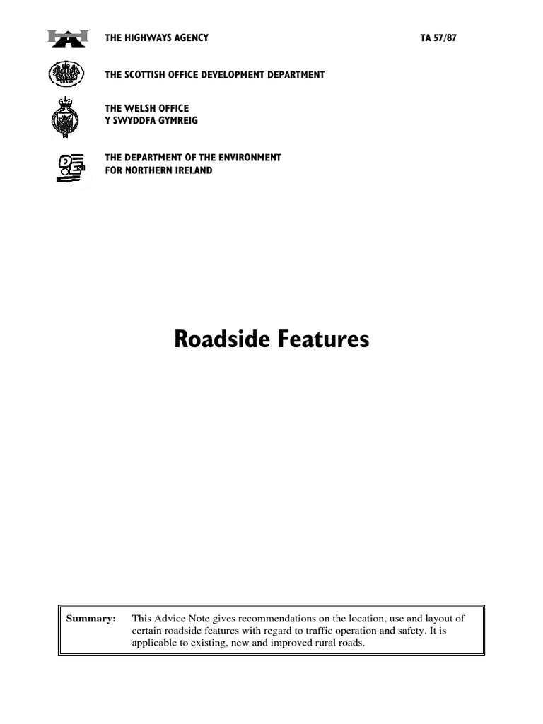 Roadside Features Design | PDF | Traffic | Sidewalk