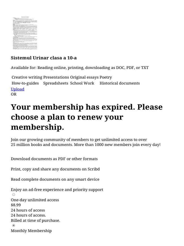 Your Membership Has Expired. Please Choose A Plan To Renew Your ...