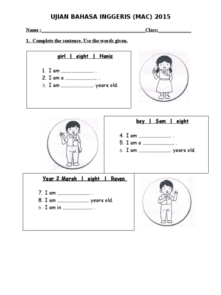 English Exam Instructions for Year 2 | PDF | Career & Growth | Language ...