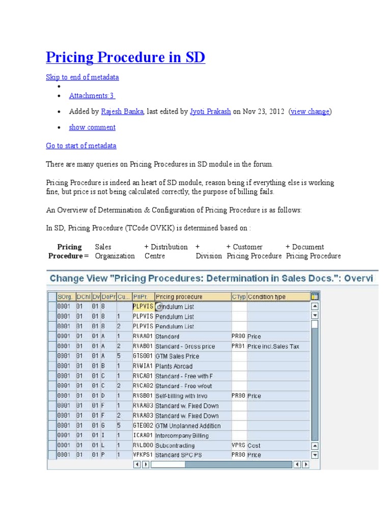 Pricing Procedure in SD | PDF | Pricing | Information Retrieval