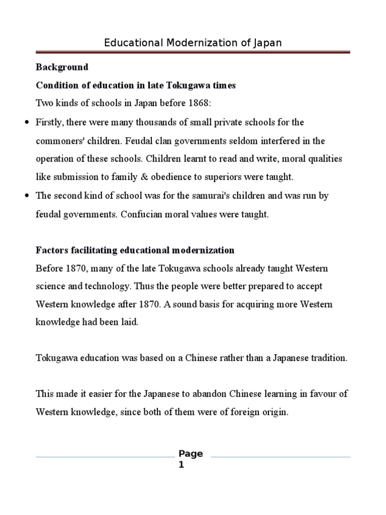 Educational Modernization of Japan | PDF | Japan | Literacy