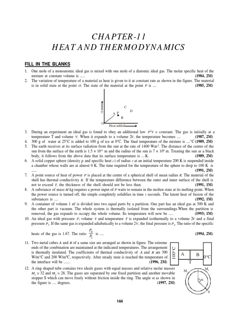 Chapter - 11 - Heat and Thermodynamics | PDF | Gases | Temperature