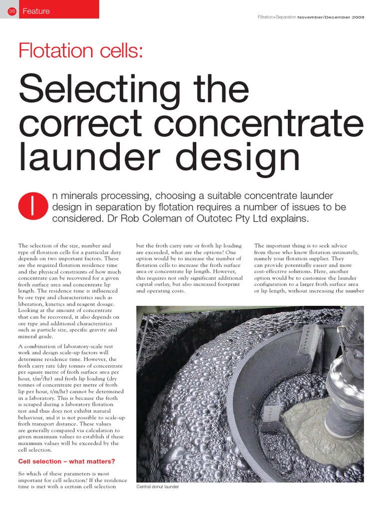 Selecting The Correct Concentrate Launder Design | PDF | Foam | Applied ...