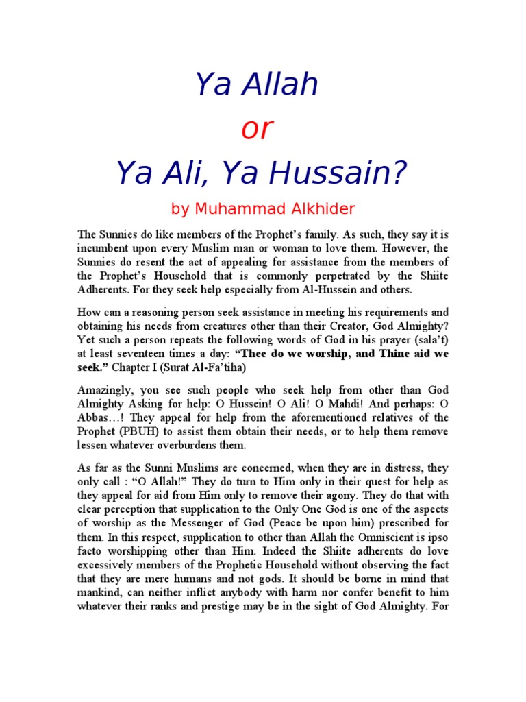 Ya ALLAH or YA ALI | PDF | Shia Islam | Ali