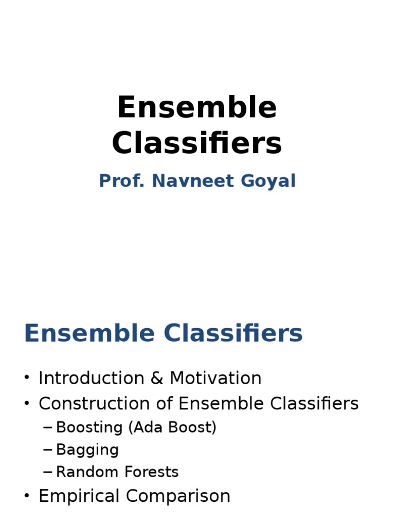 Ensemble Classifiers | PDF | Test Set | Statistical Classification