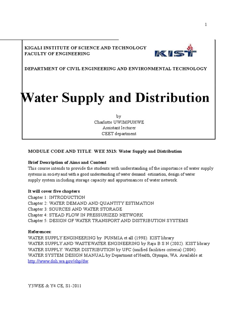 1,2,3 - Water Supply and Distribution | PDF | Water Supply Network | Valve