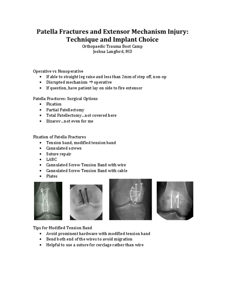 Patella Fracture Surgery Guide | PDF | Technology & Engineering