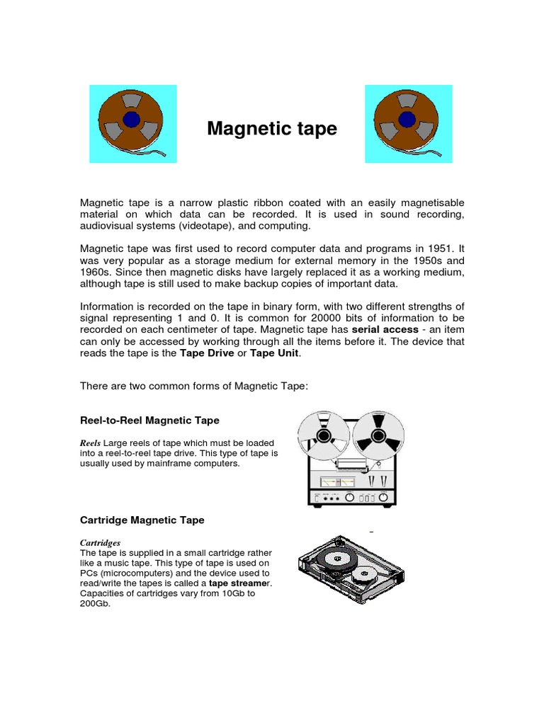 Magnetic Tape Notes | PDF | Computer Data Storage | Equipment