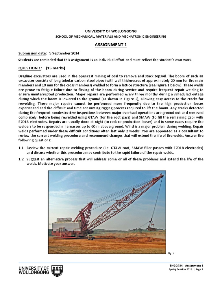 Assignment 1 - 2014 | PDF | Welding | Construction
