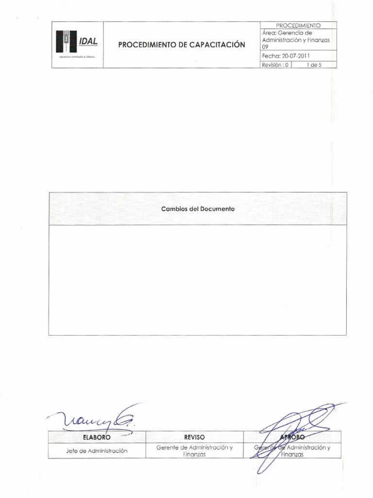 Procedimiento de Capacitacion | PDF | Science | Ciencia (general)