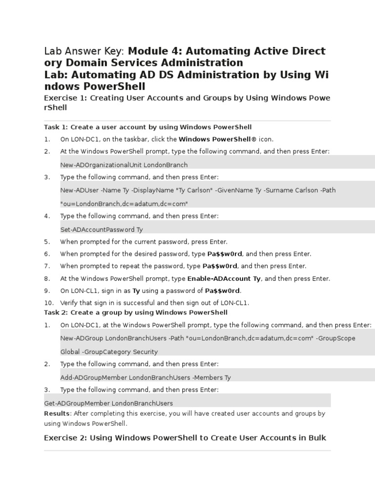 Lab 4 | PDF | Active Directory | Microsoft Windows
