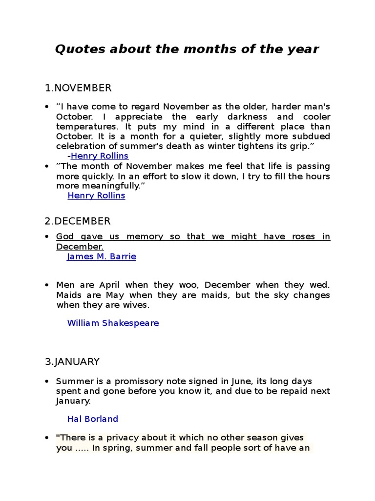 Monthly Quotes for Inspiration | PDF | Poetry