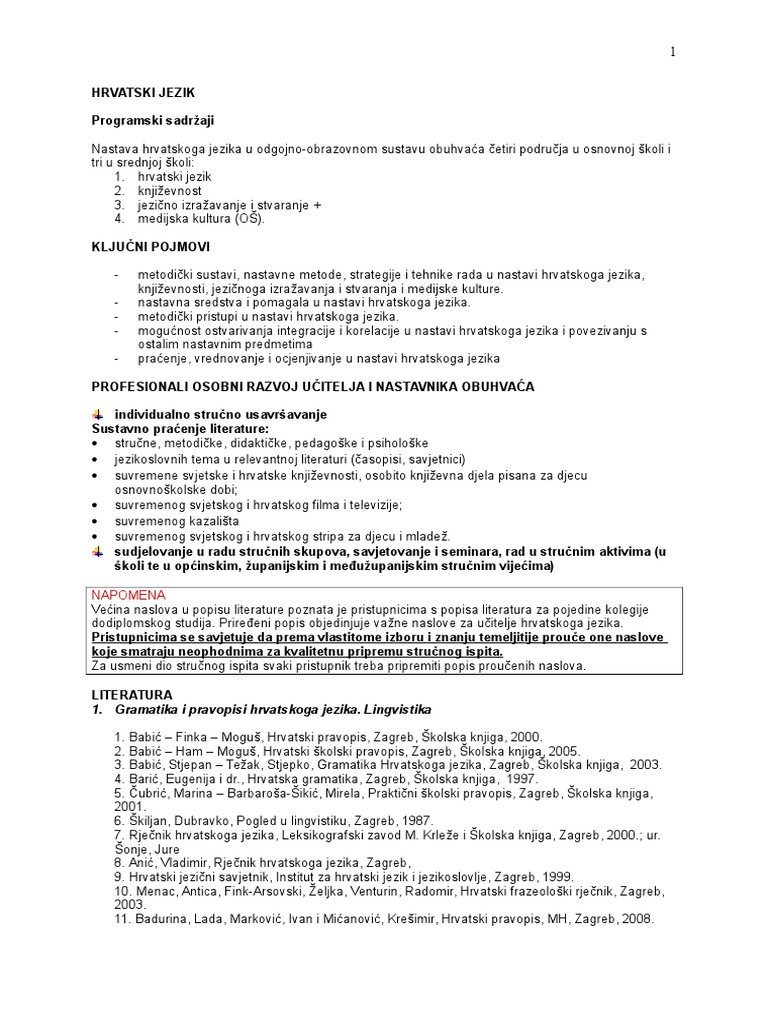 Literatura Za Stručni Ispit | PDF