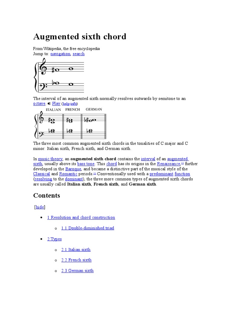 Augmented Sixth Chord | PDF | Chord (Music) | Musical Scales