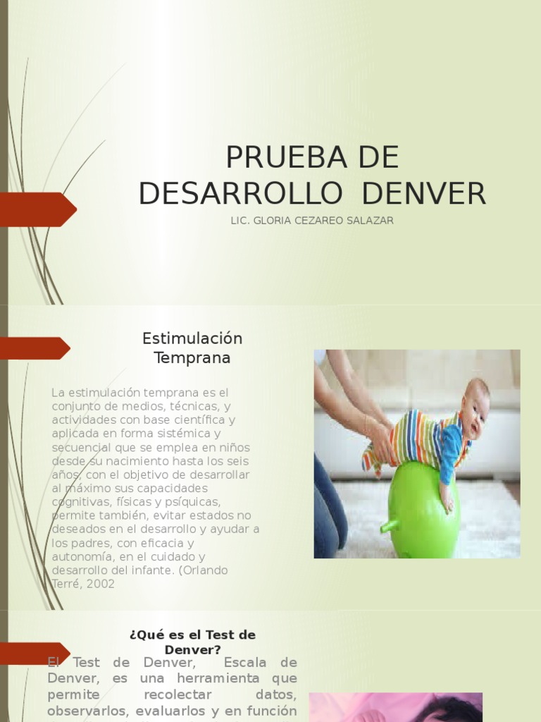 Estimulación temprana y Test de Denver | PDF | Aquisición de idioma ...