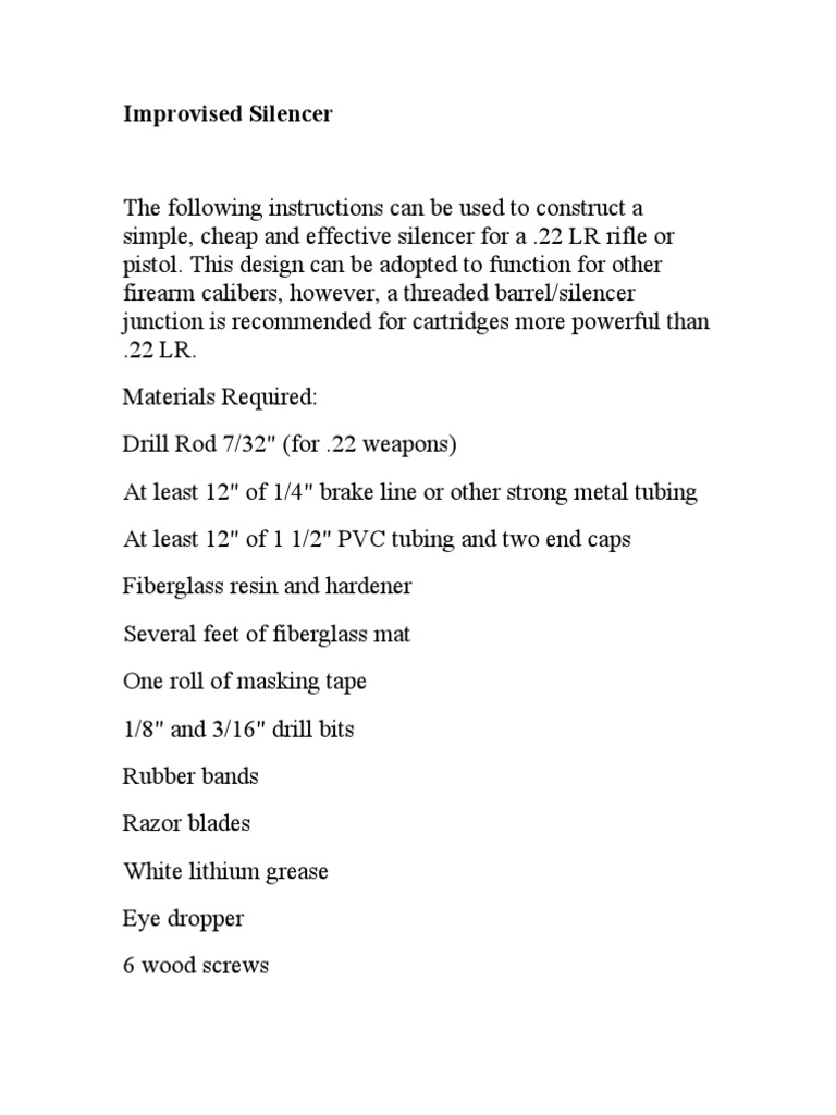 22LR HomeMade Silencer | PDF | Gun Barrel | Fiberglass