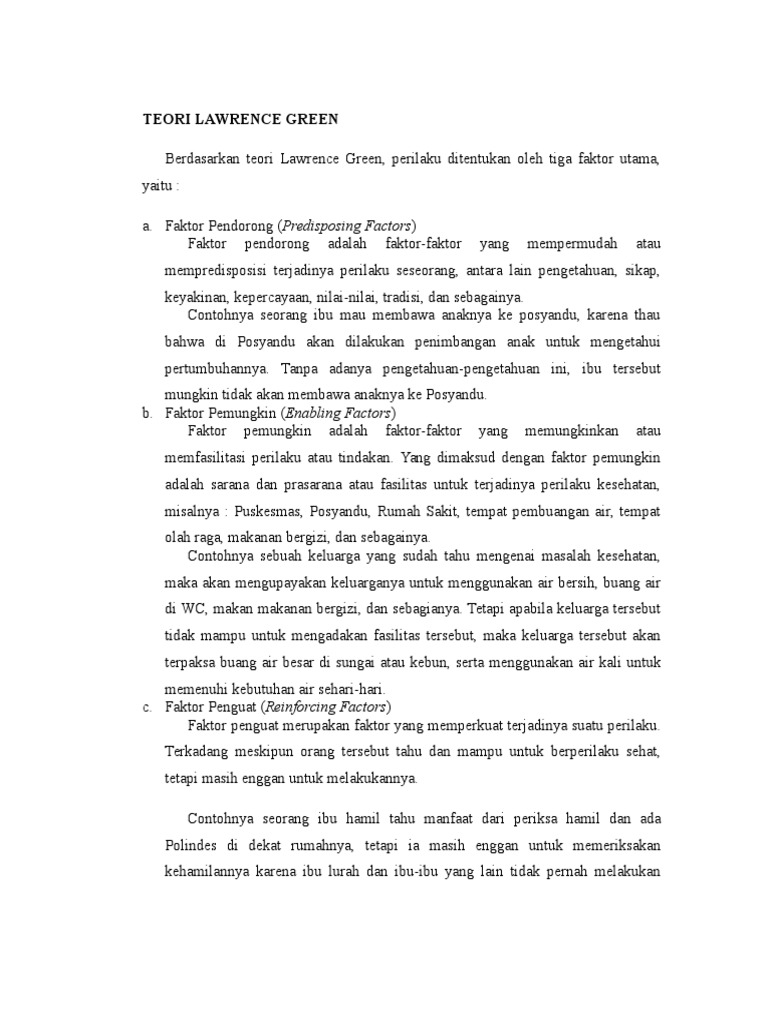 Teori Lawrence Green | PDF