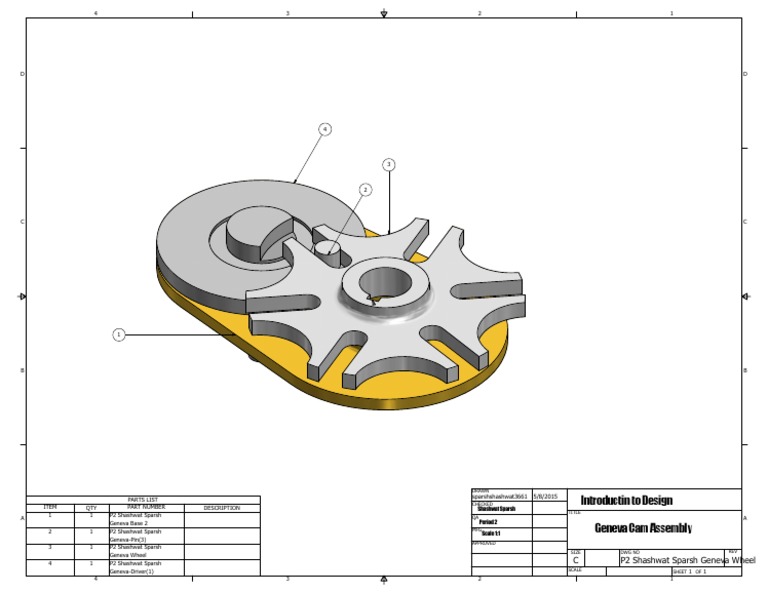 Geneva Cam Assembly Parts | PDF | Teaching Methods & Materials | Computers