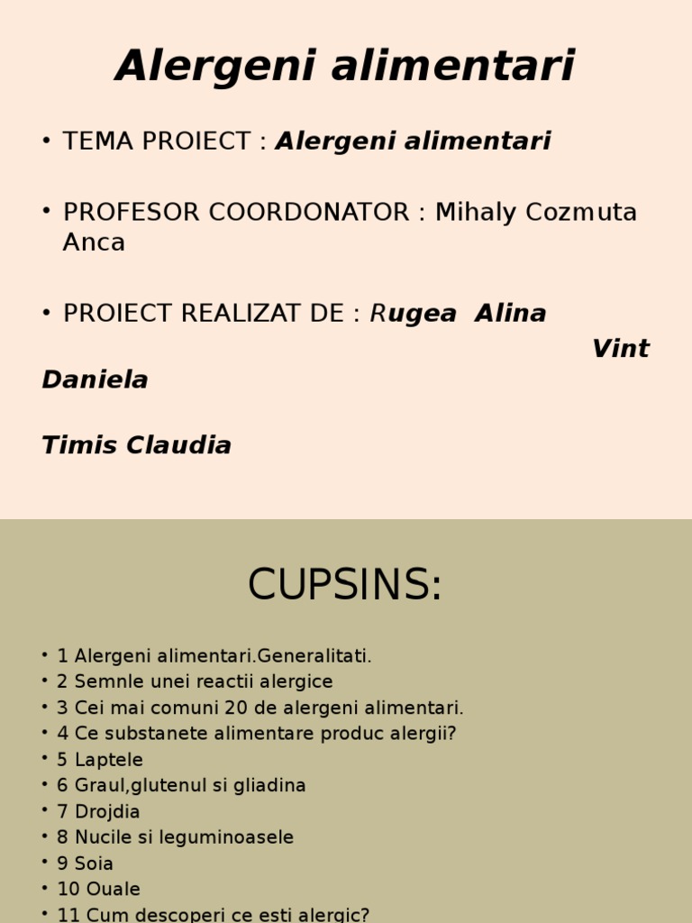 Alergeni Alimentari | PDF