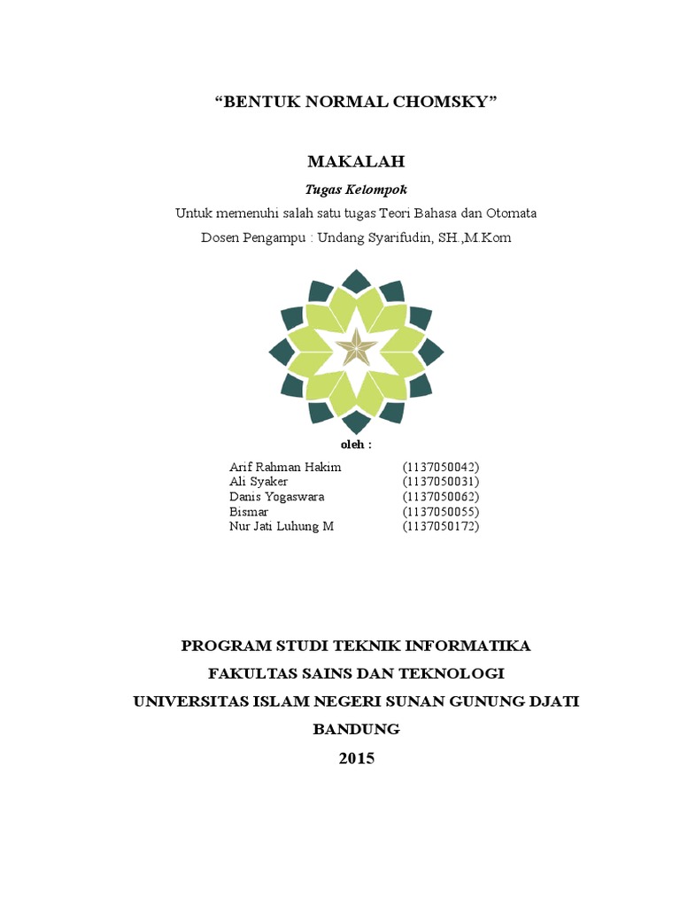 Bentuk Normal Chomsky | PDF