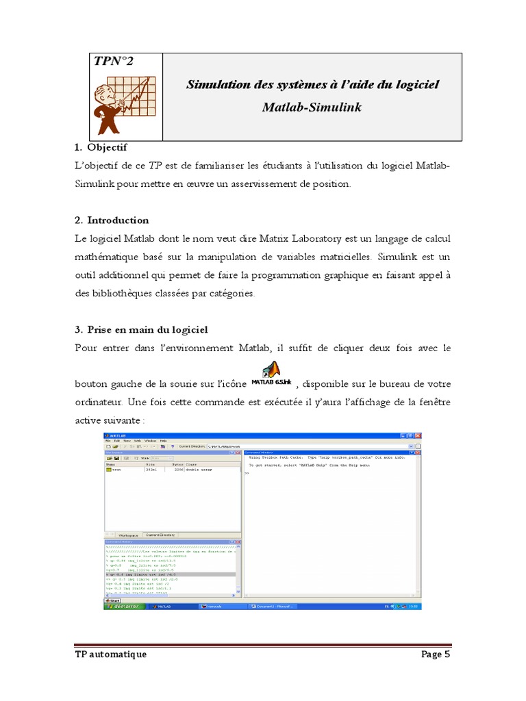 Tp2 Simulation Systemes Logiciel Matlab Simulink | PDF | Automation ...