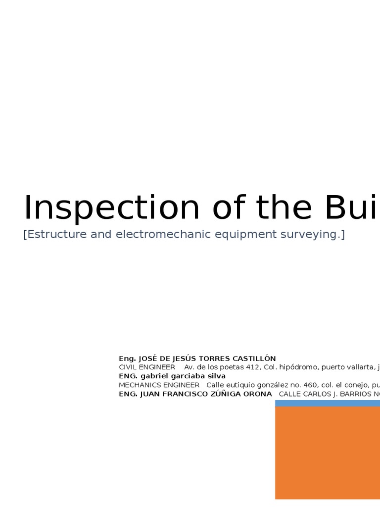 Inspection of The Building Signature by Pinnacle.: (Estructure and ...