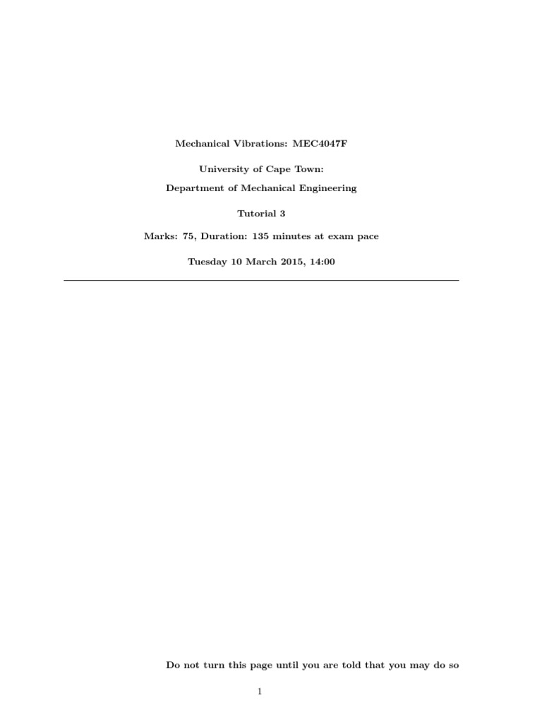 2015 Tutorial3 | Download Free PDF | Resonance | Dynamics (Mechanics)