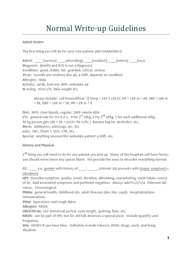 Normal H&P Write Up | PDF | Clinical Medicine | Medical Specialties