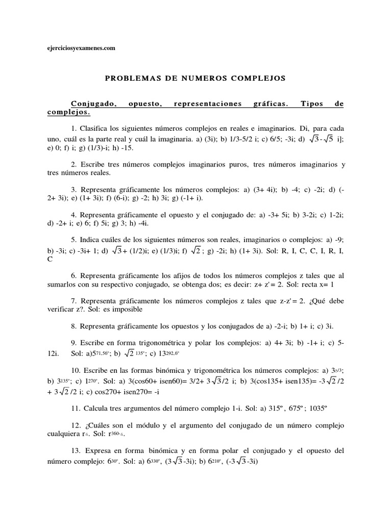 Problema de Números Complejos | PDF
