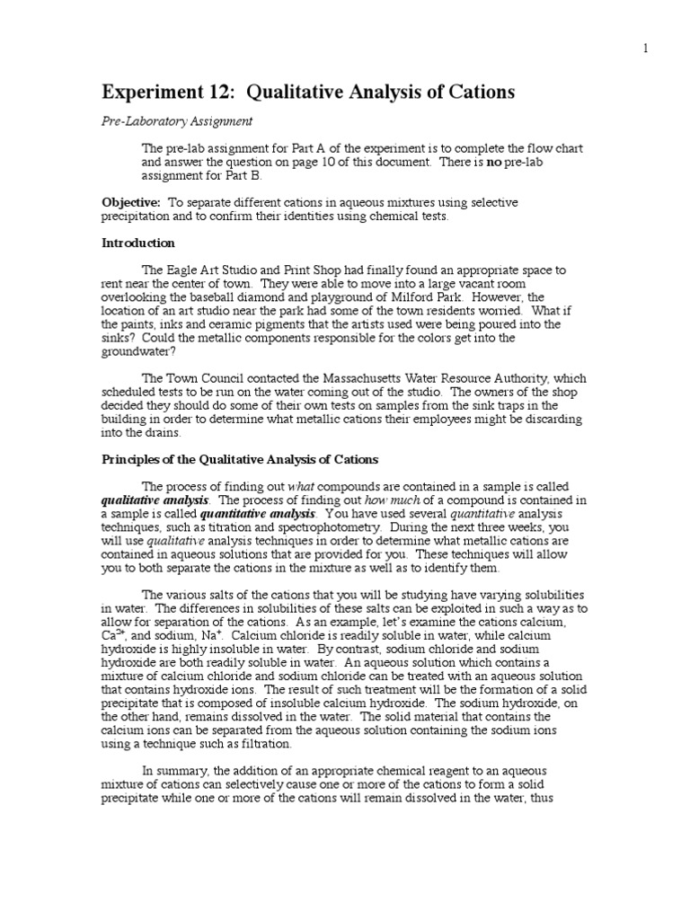Qualitative Analysis | PDF | Precipitation (Chemistry) | Solubility