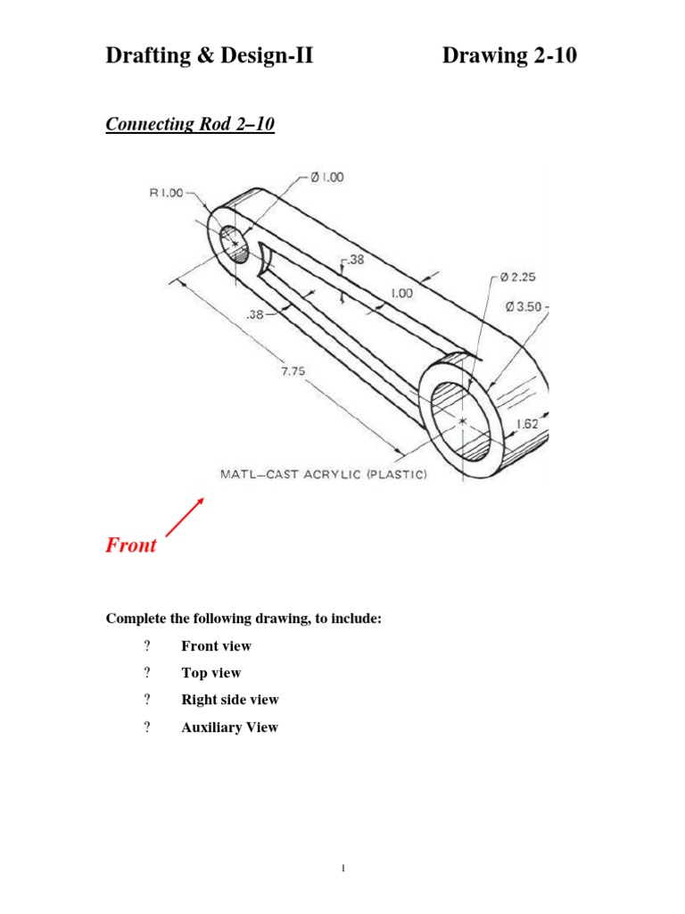 Connecting Rod Drawing Instructions | PDF