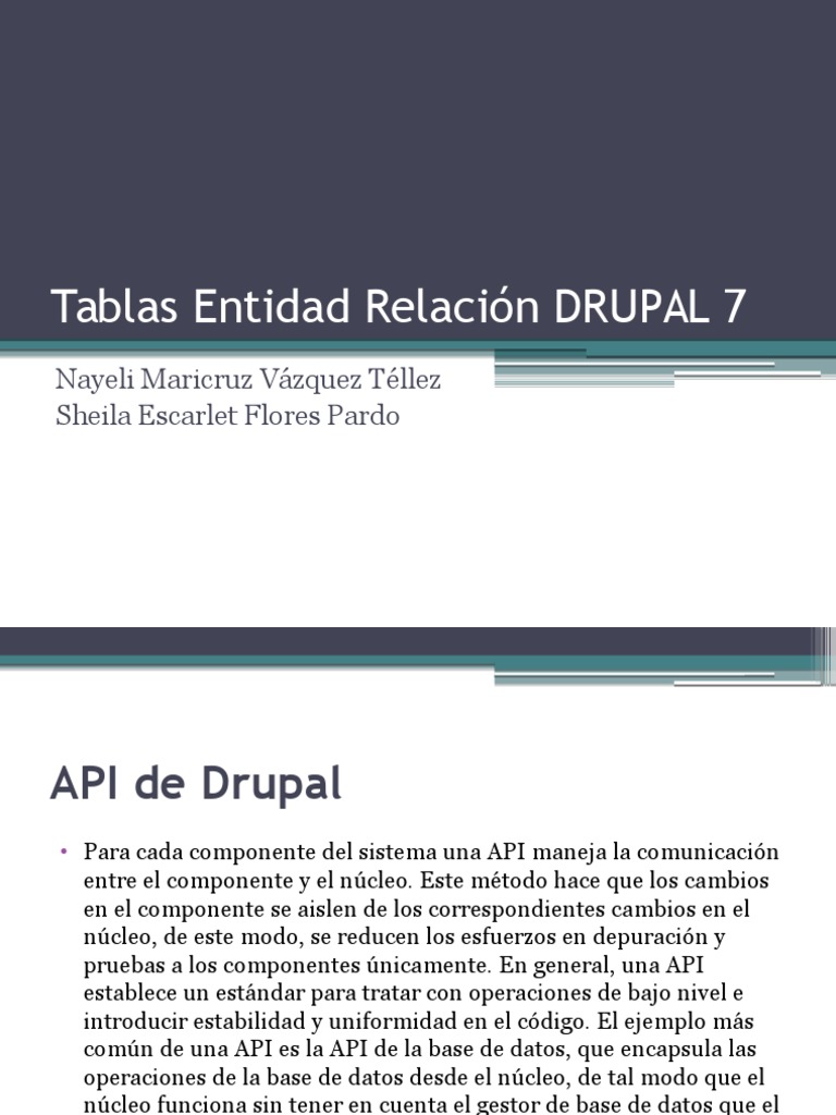 Tablas Entidad Relación DRUPAL 7 | PDF | Drupal | Bases de datos