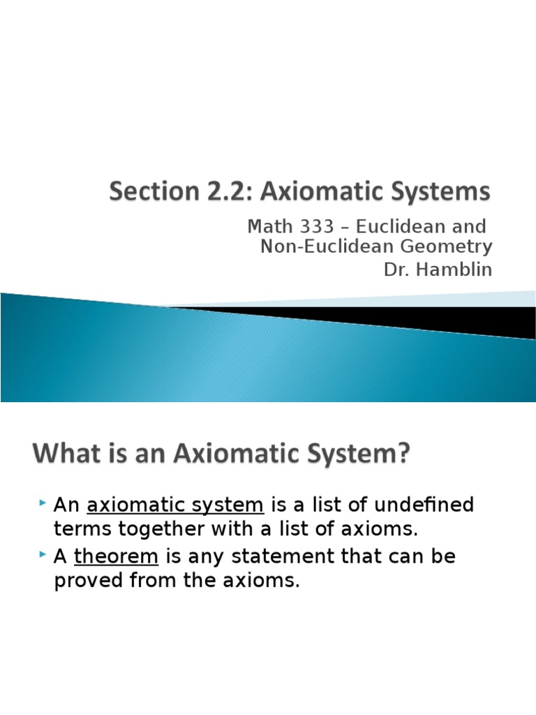 Axiomatic Systems | PDF | Axiom | Formalism (Deductive)