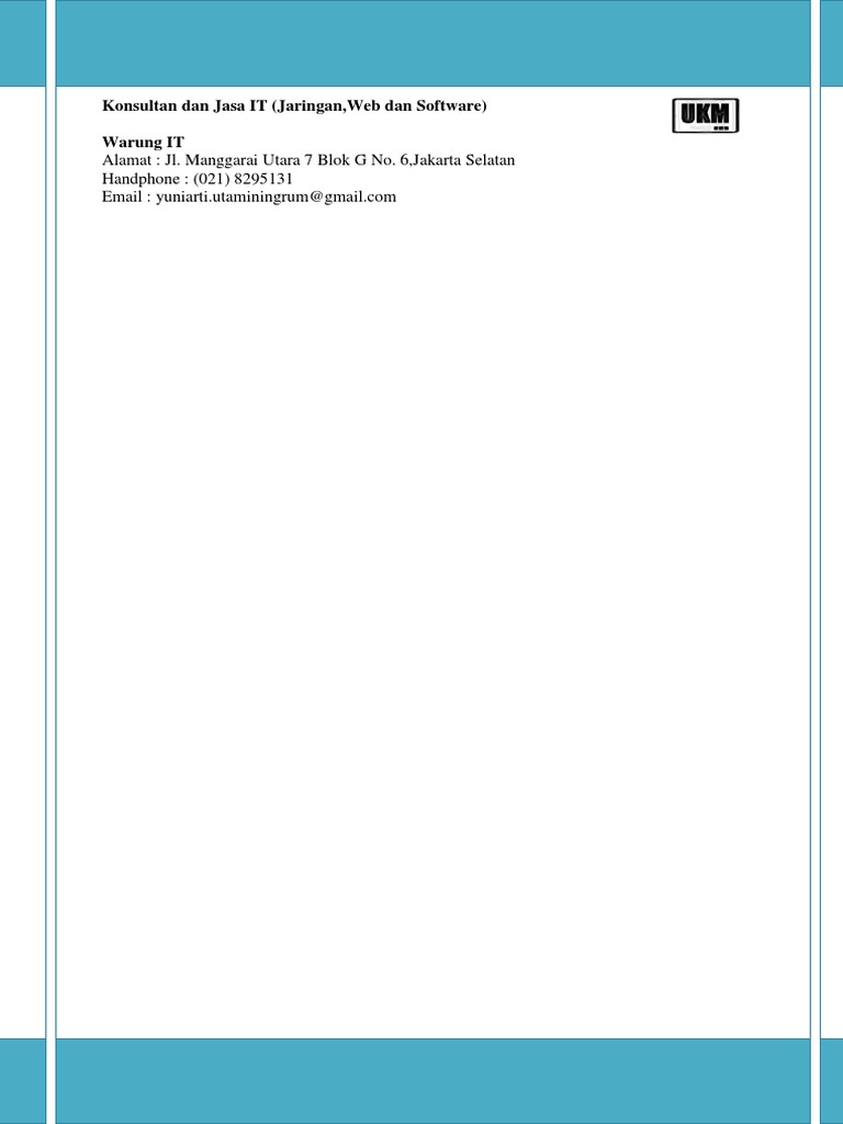 Proposal Warit (Contoh Proposal Konsultan Jasa IT) | PDF | Komputer