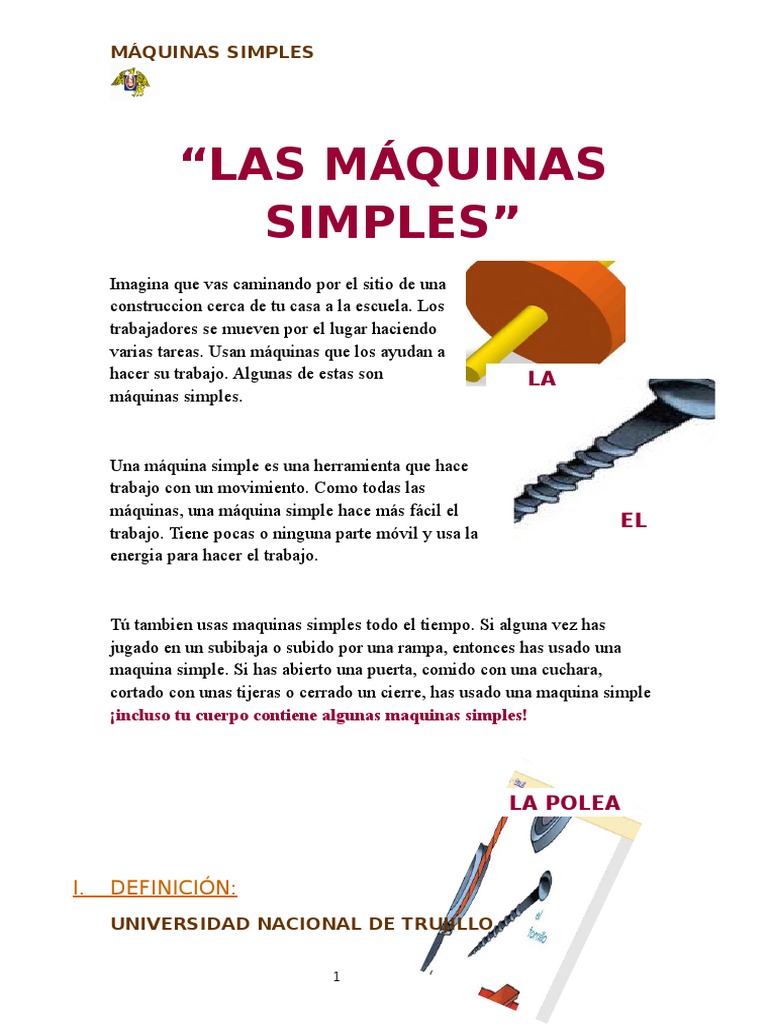 Maquinas Simples | PDF | Palanca | Eje