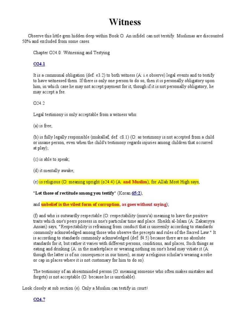 Witness Testimony | PDF | Testimony | Witness