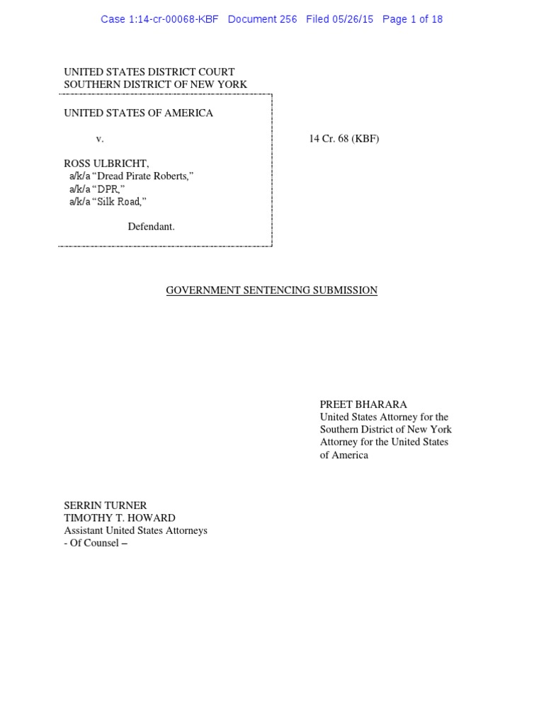 Ulbricht Prosecution Sentencing Letter | PDF | Illegal Drug Trade | Heroin