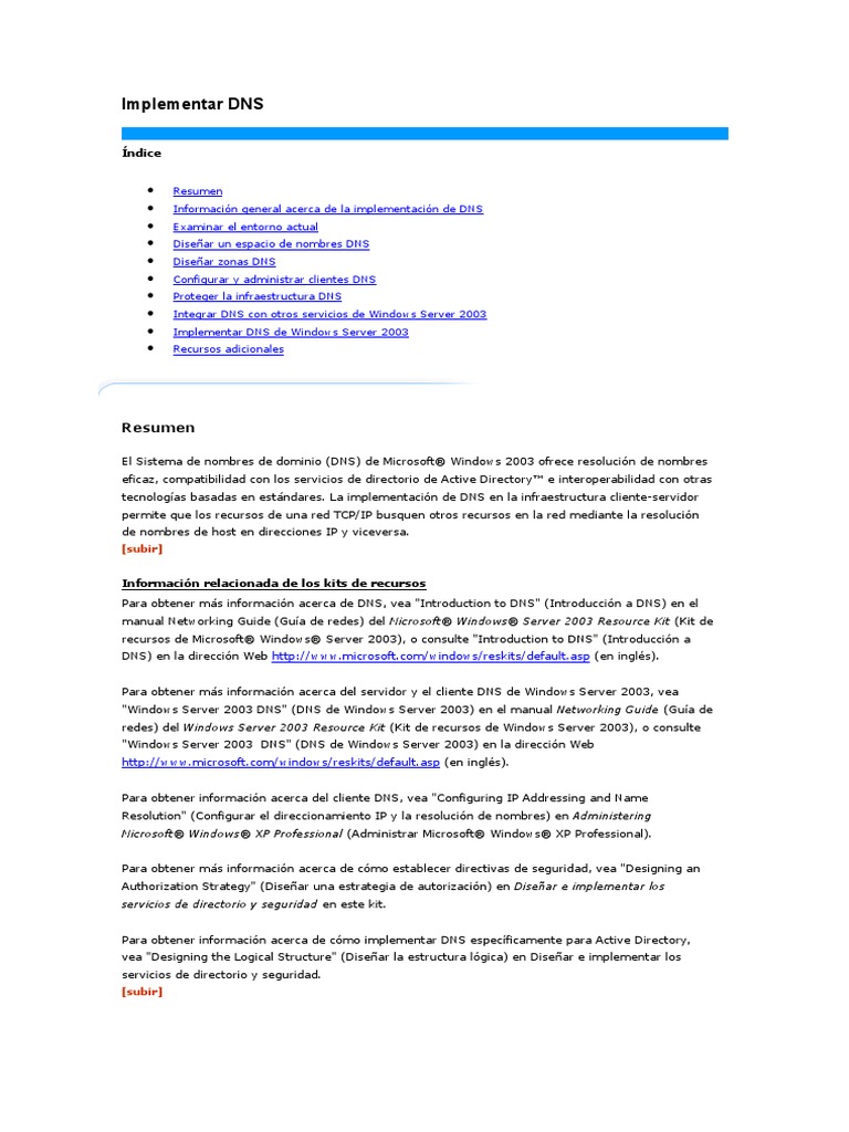 Admin - Redes - Implementar DNS | PDF | Directorio Activo | Nombre de dominio