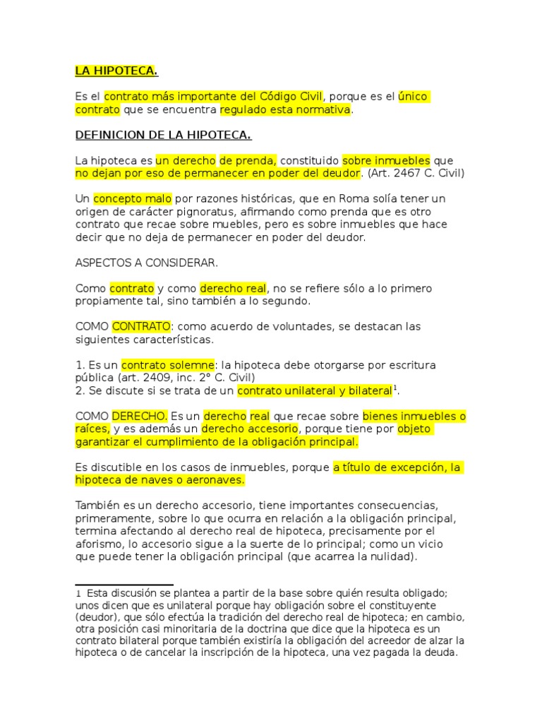 Definición y aspectos de la hipoteca | PDF | Propiedad | Pagos