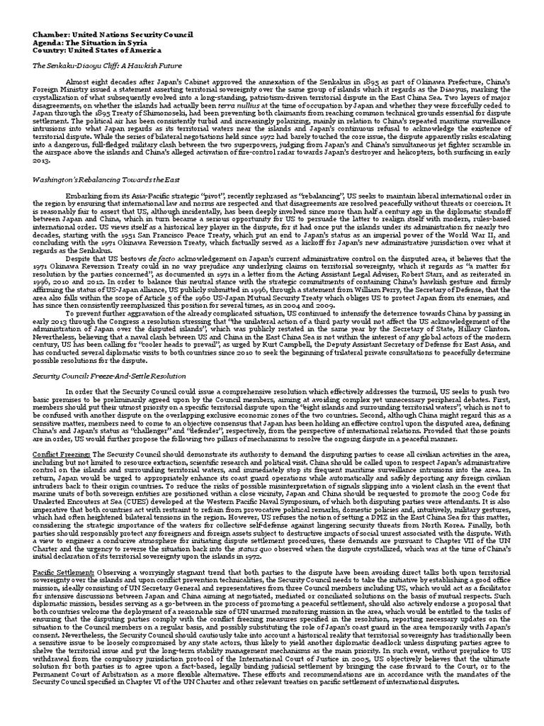 Position Paper General Template | PDF | United Nations Security Council ...