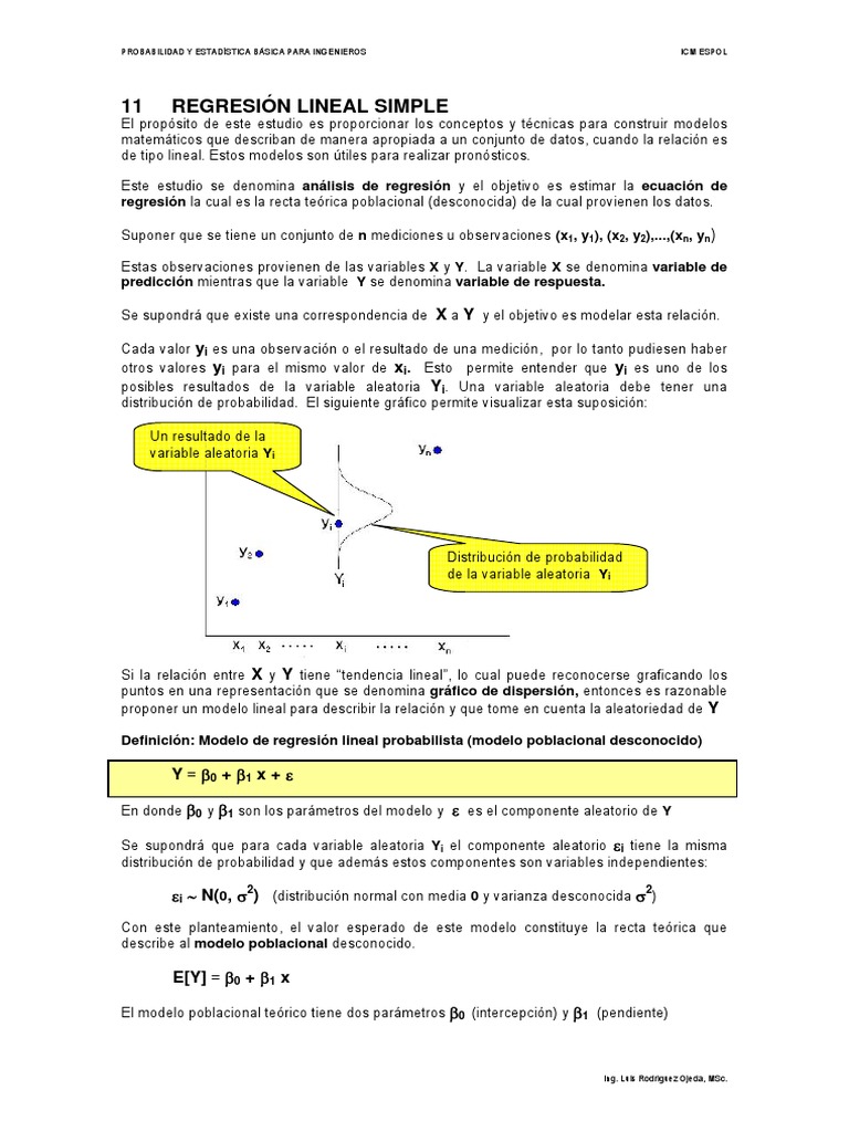 Regresion Lineal Simple | Descargar gratis PDF | Regresión lineal ...