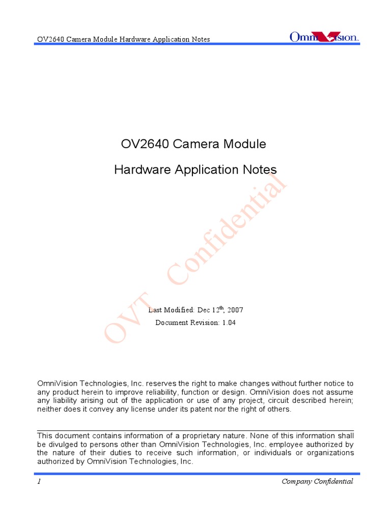 Ov2640 Camera Hardware Guide | PDF | Power Supply | Electrical Connector
