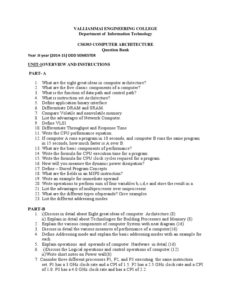 Cs6303 Computer Architecture Pdf
