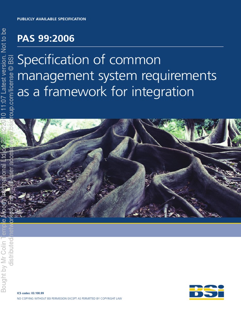 PAS 99 - Integrated Management System | PDF | Audit | Specification ...