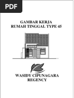 Gambar Kerja Denah Rumah 1 Lantai Type 36 | PDF