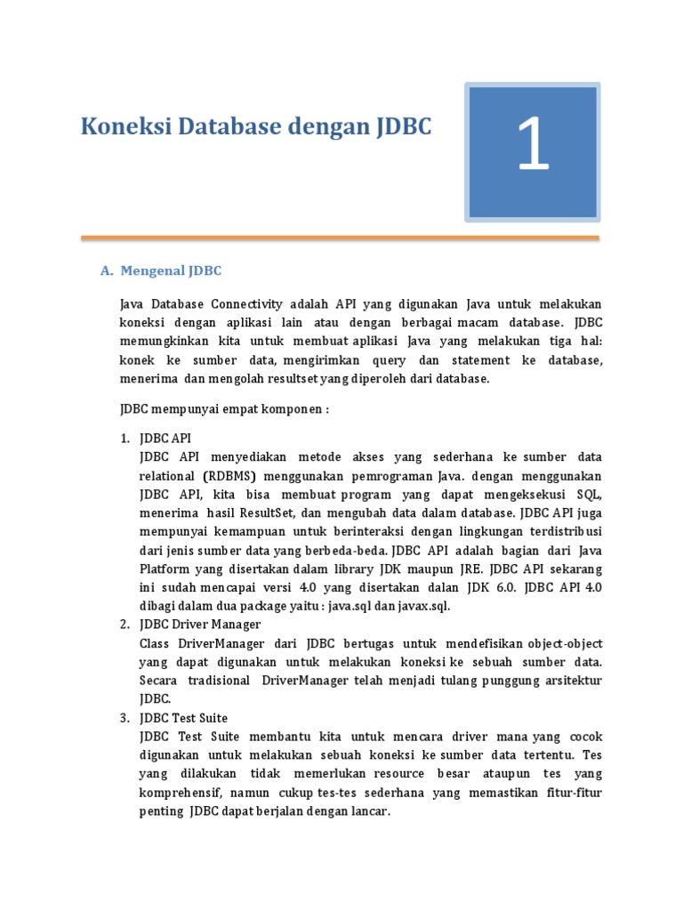 Koneksi Database Dengan Jdbc Menggunakan Netbeans Pdf