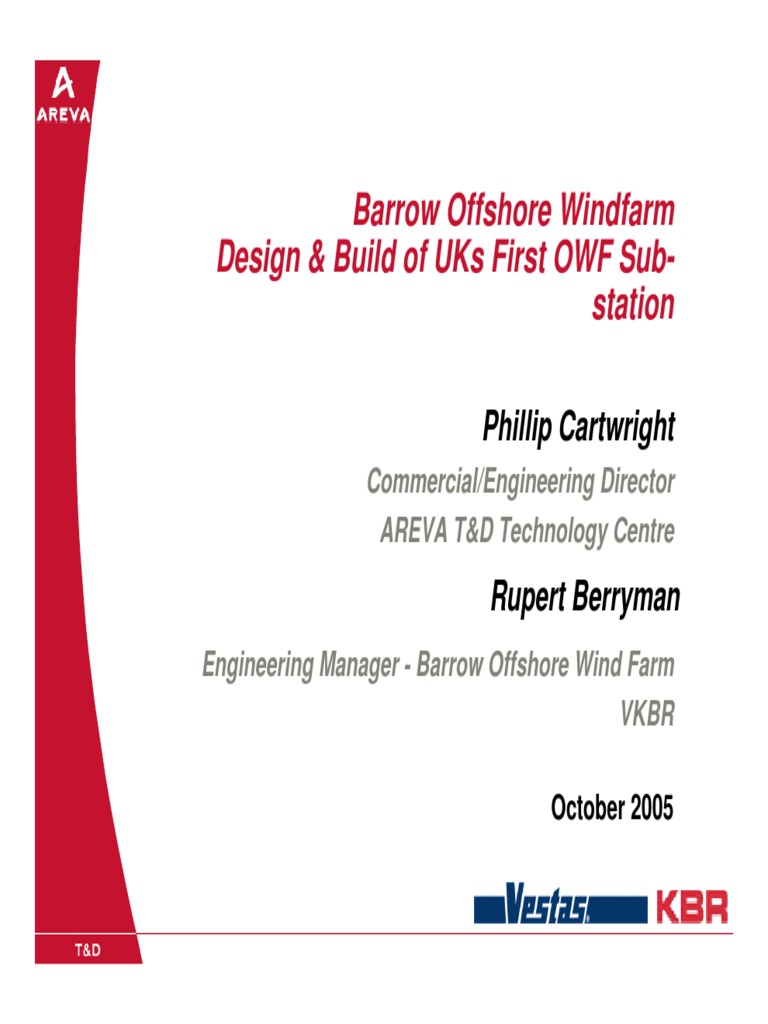 Barrow OWF Design & Build of UKs 1st OWF Substation | PDF | Electrical ...