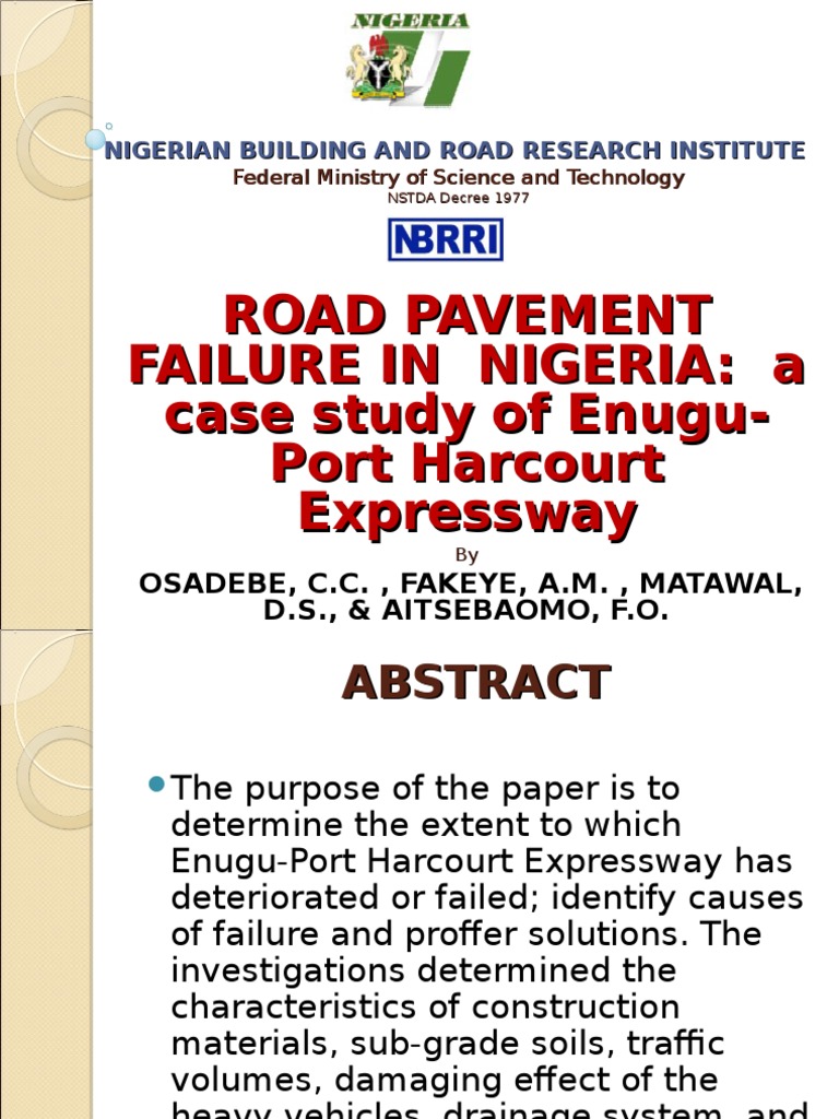 PowerPoint Presentation ROAD PAVEMENT FAILURE (COREN ASSEMBLY) REVISED ...