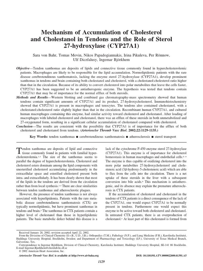 Arterioscler Thromb Vasc Biol 2002 Von Bahr 1129 35 | PDF | Cholesterol ...